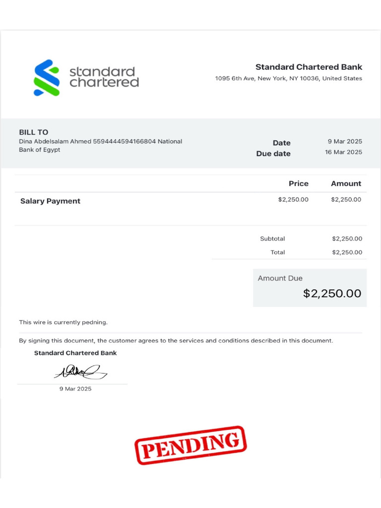 Standard Chartered Receipt | PDF