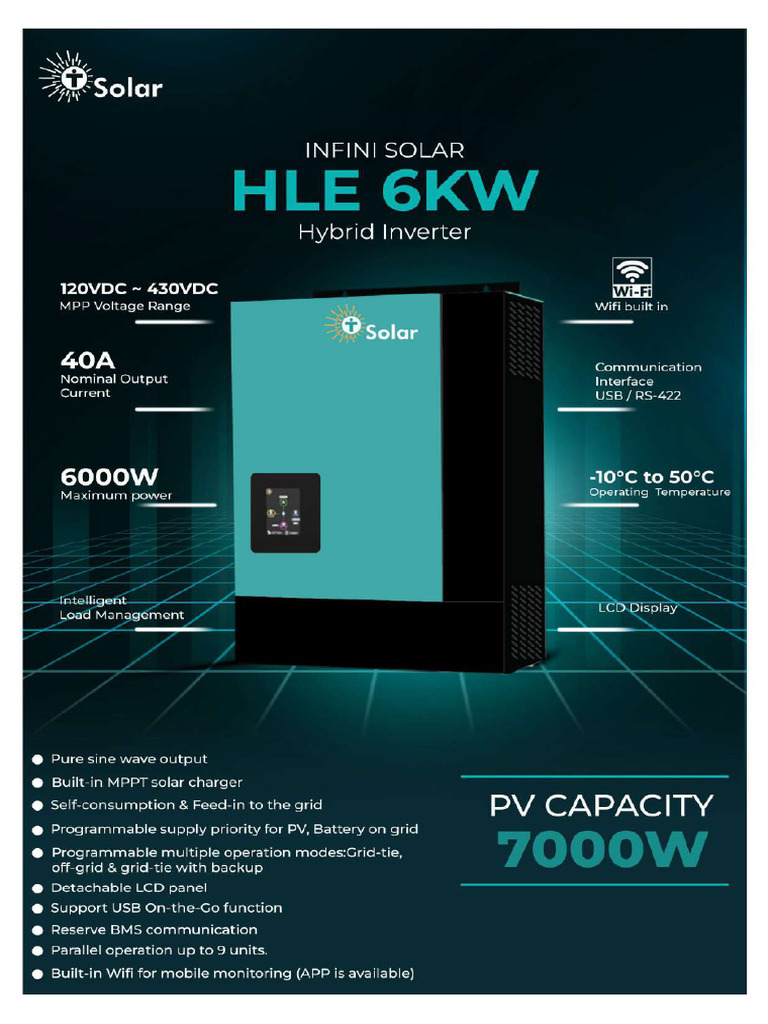 Tesla Hle 6kw Hybrid Solar Inverter1 | PDF