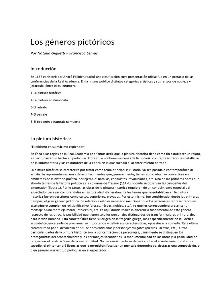 Géneros Pictóricos: Historia y Costumbres | PDF | Naturaleza muerta ...