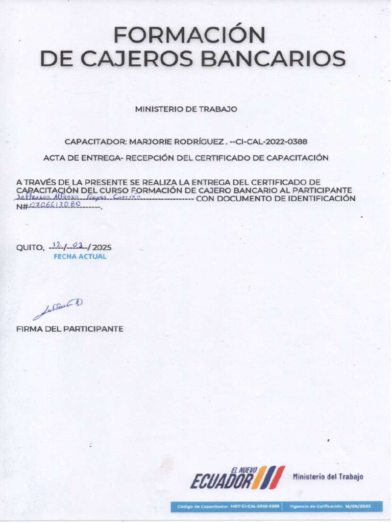 Oficio Entrega de Certificado | PDF