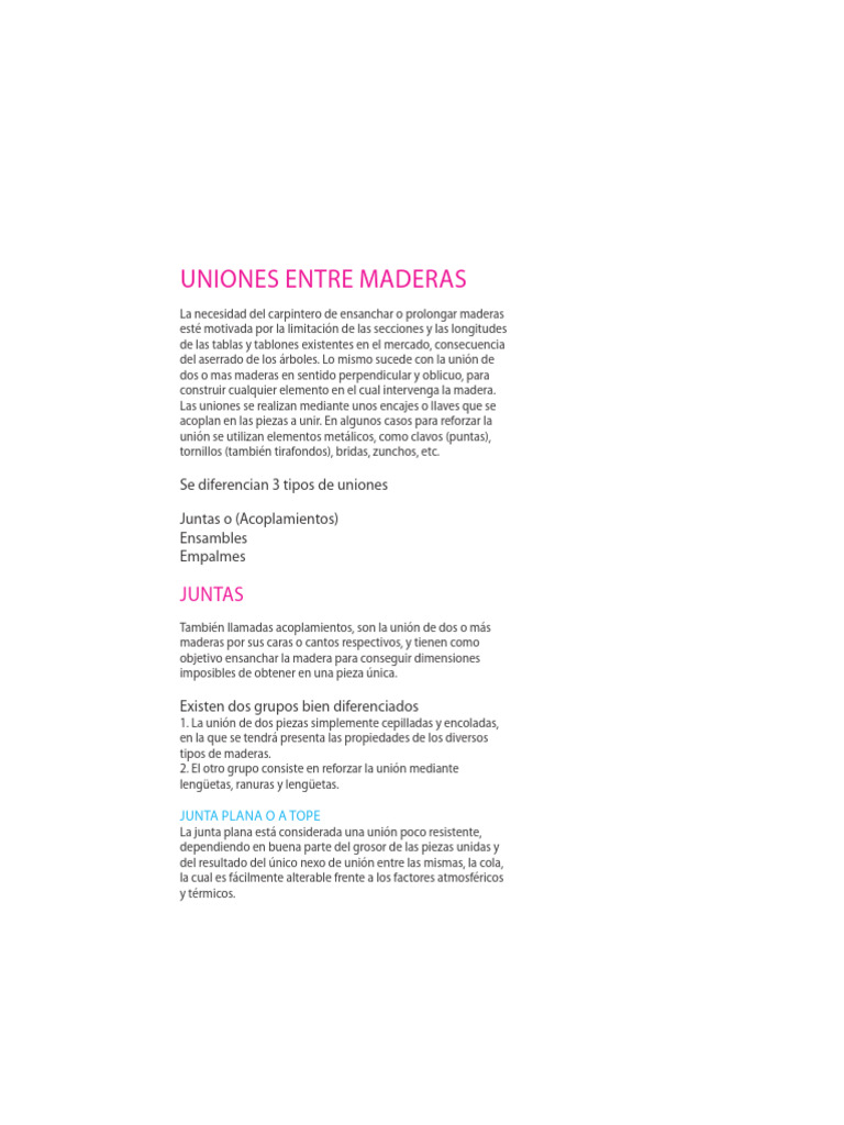 14.1 Uniones en Madera | PDF | Tornillo | Madera