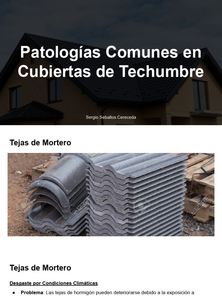 Patologías Comunes en Cubiertas de Techumbre | PDF | Techo | Hormigón