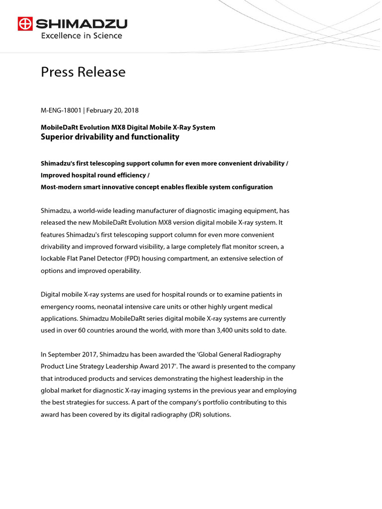 New MobileDaRt MX8 X-Ray System Launch | PDF | X Ray | Radiography