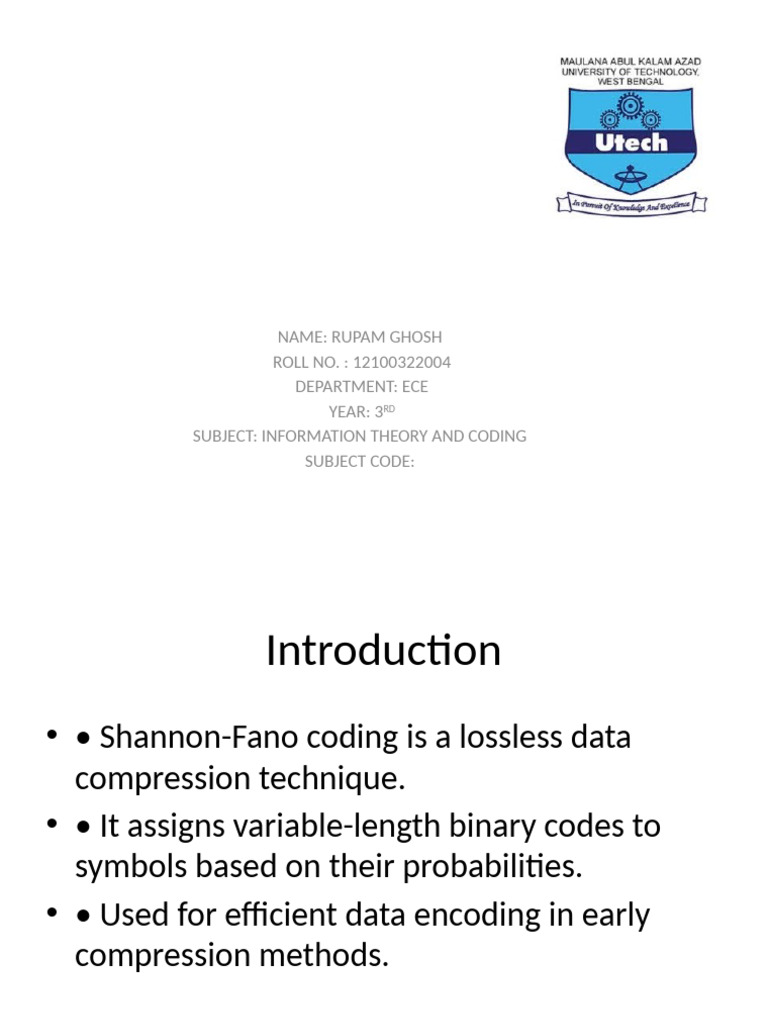 Shannon Fano Coding | PDF