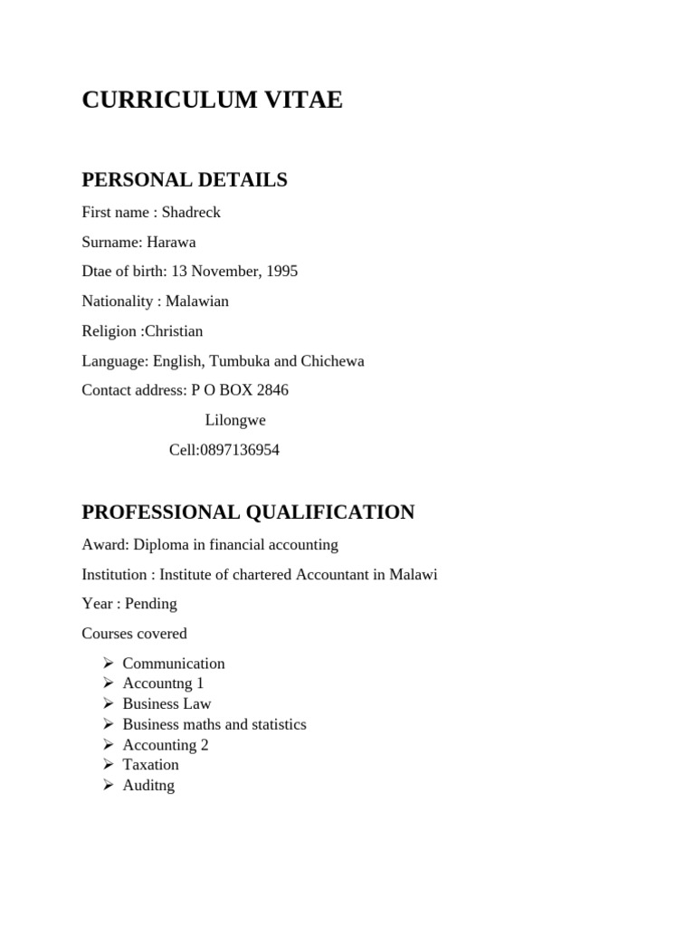 SHADRECK HARAWA | PDF