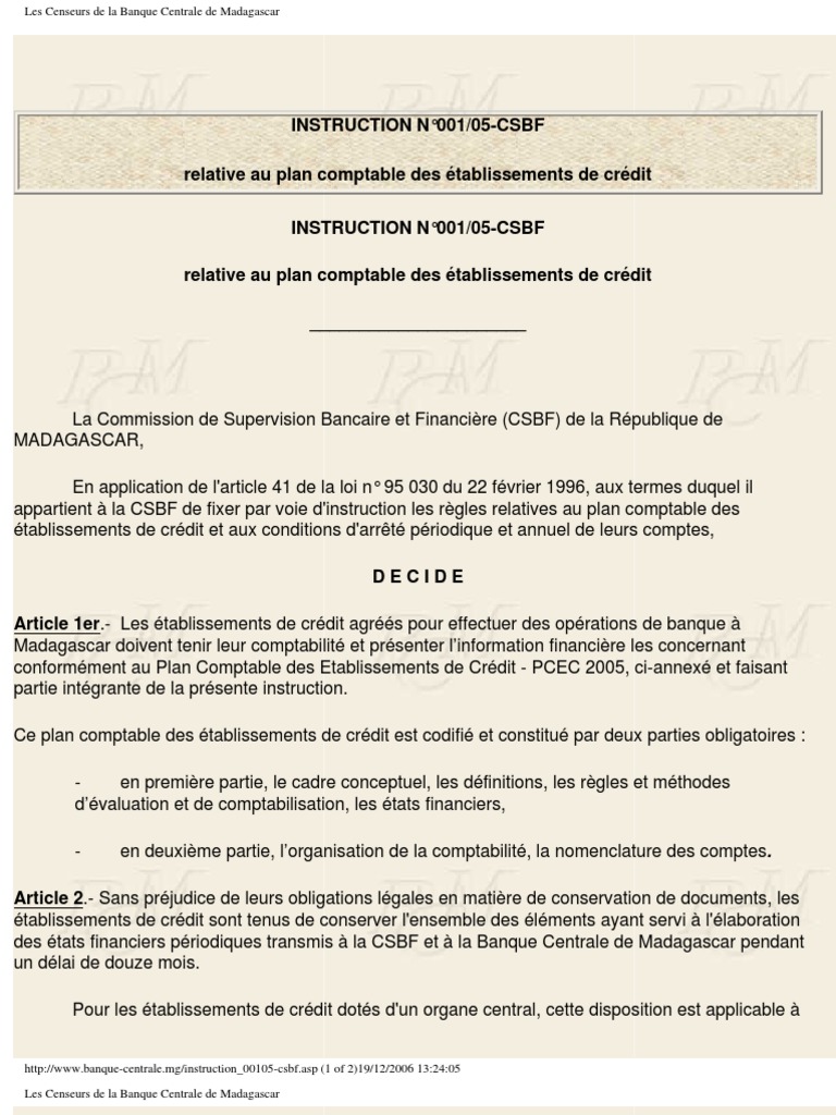 Plan Comptable PCEC | PDF