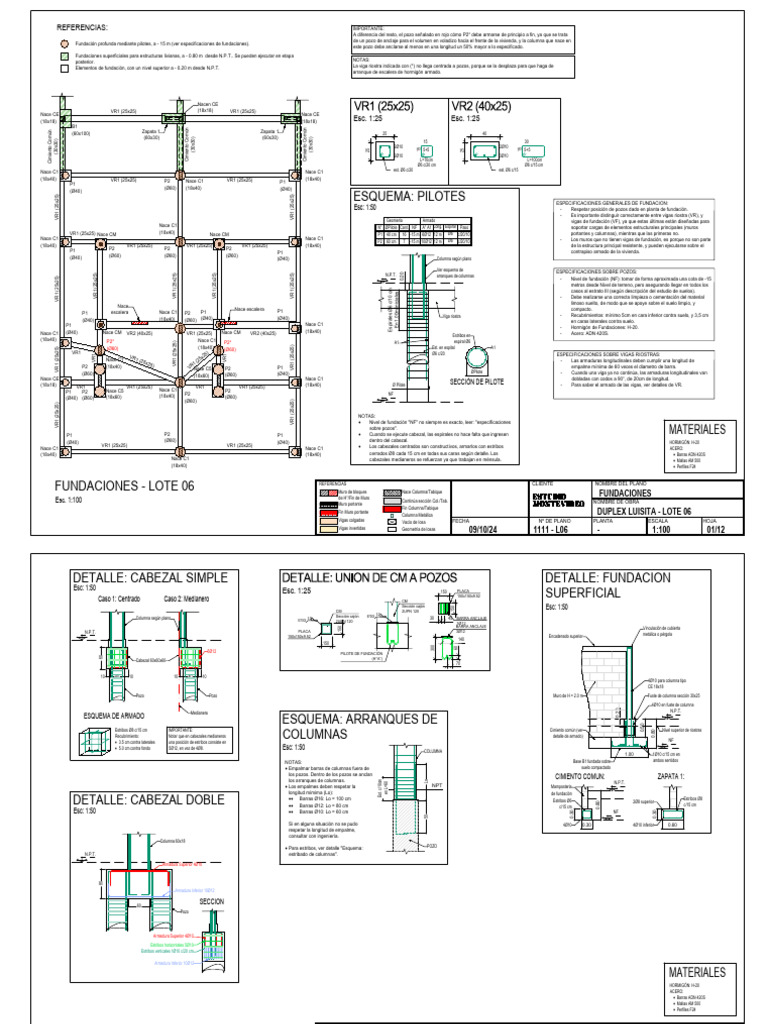 Ejemplo - Duplex Luisita - Lote 06 - Legajo Final | PDF | Fundación (Ingeniería) | Ingeniería ...