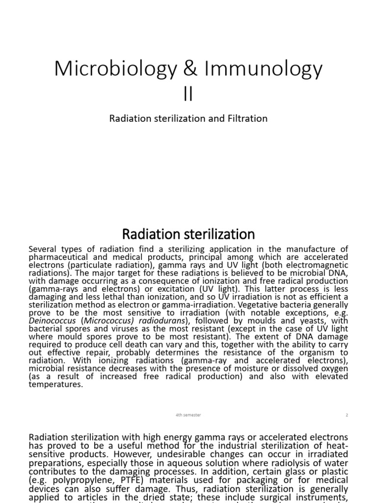 Radiation Sterilization and Filteration | PDF | Sterilization ...