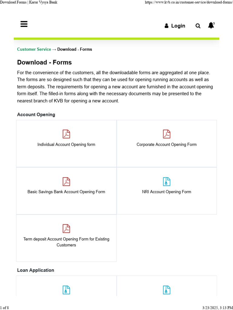 Forms - Karur Vysya Bank | PDF | Banks | Debit Card