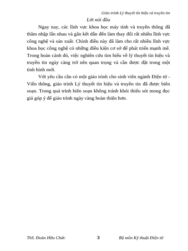 Tin Hieu Va Truyen Tin | PDF