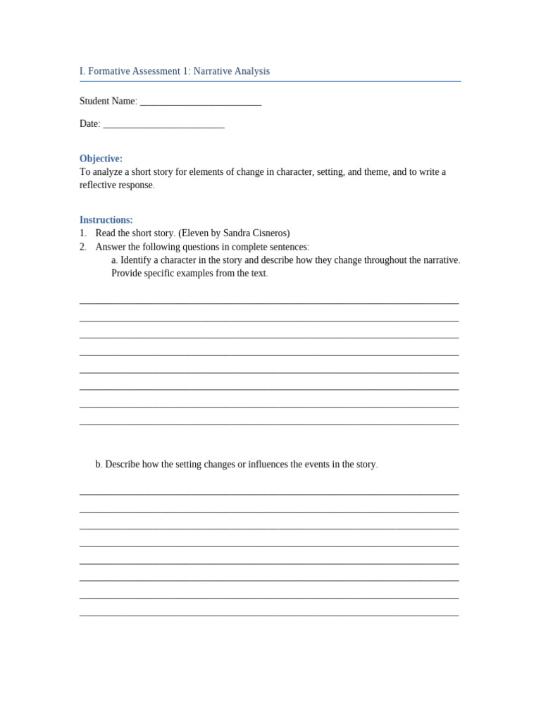 Formative Assessment 1 Narrative Analysis | PDF | Narrative | Communication