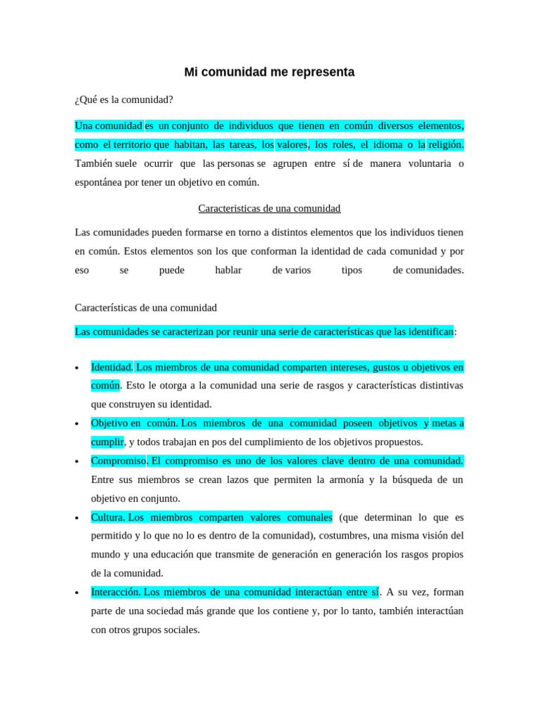 Mi Comunidad Me Representa | PDF | Comunidad | Migración humana