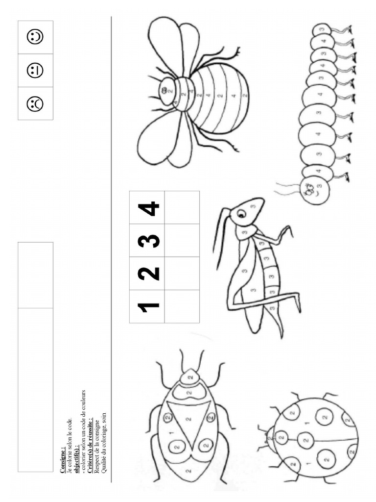 Coloriage Code - Les Insectes | PDF