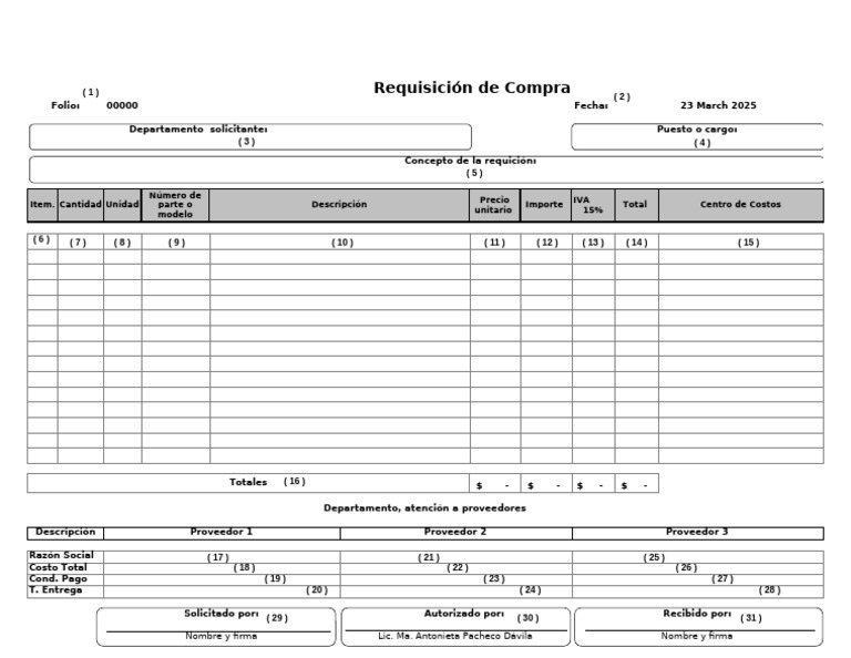 Formato Requisición de Compra | PDF
