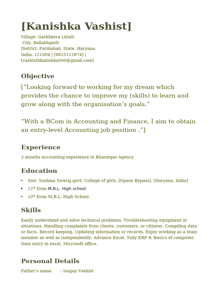 Kanishka Resume | PDF