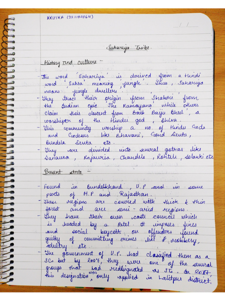 Saharia Tribe (Kritika.221103064) | PDF