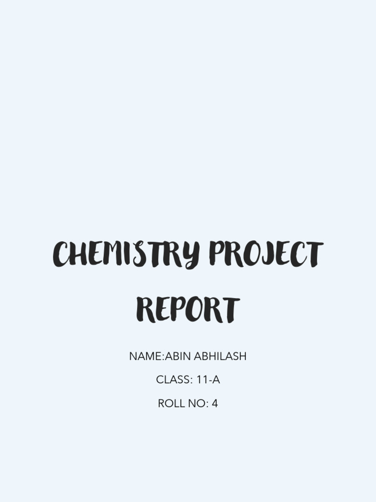 Chemistry Project Report | PDF