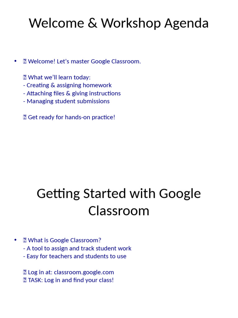 Google Classroom Interactive Workshop | PDF