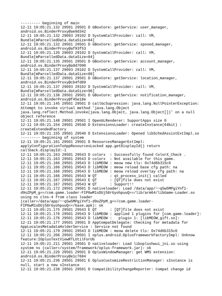 Com - Game.loader Logcat | PDF | System Software | Computer Architecture