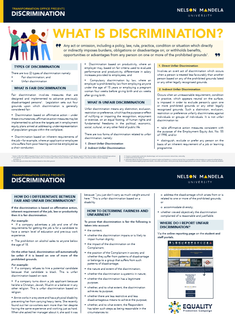 Understanding Fair vs. Unfair Discrimination | PDF | Discrimination ...
