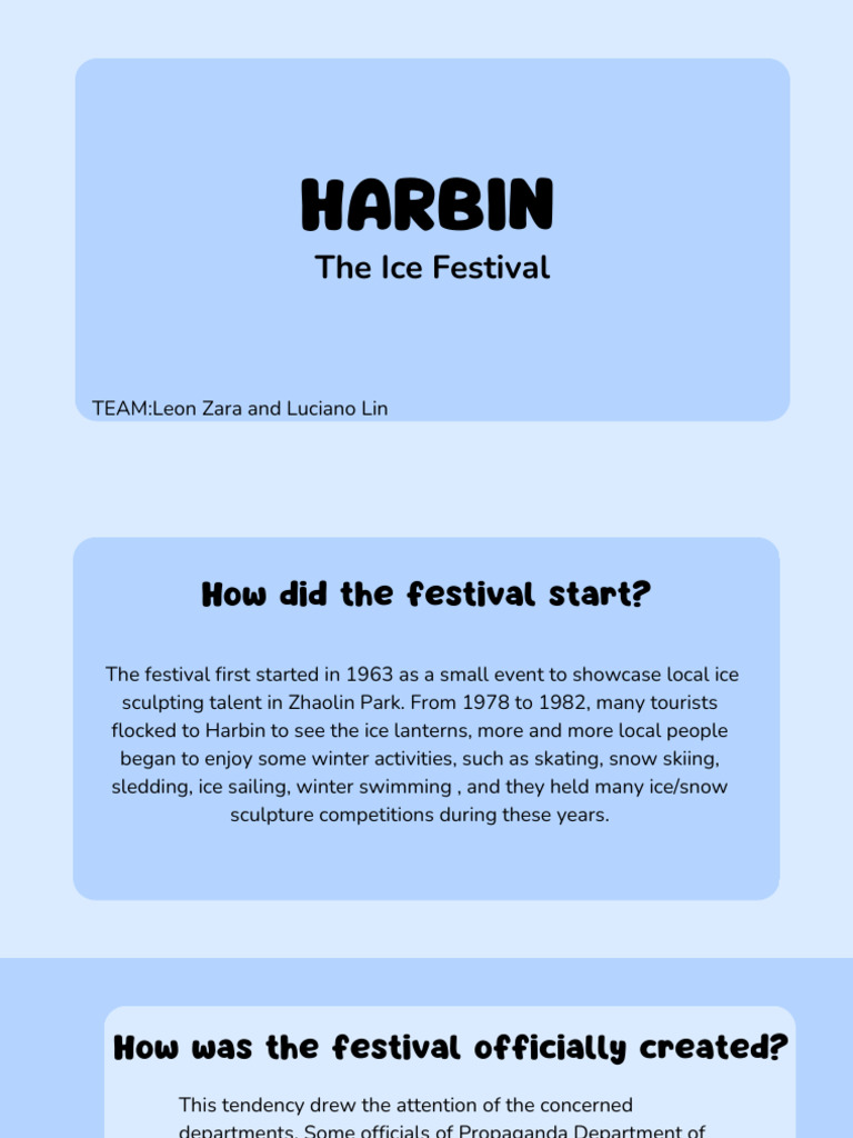 Harbin Ice Festival History and Evolution | PDF