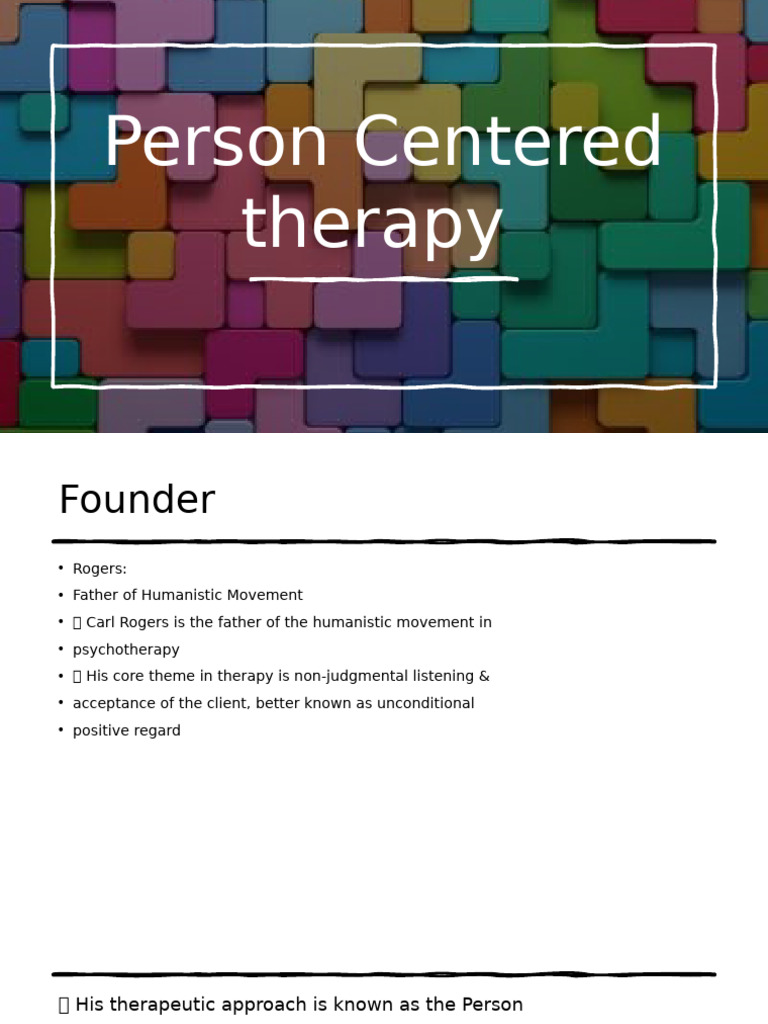 Person Centered Therapy | PDF | Psychotherapy | Humanistic Psychology