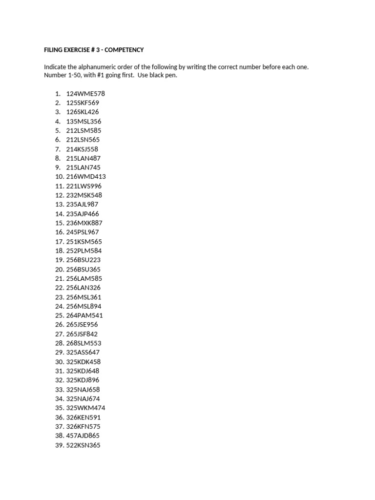 Alphanumerical CompetencyNew | PDF