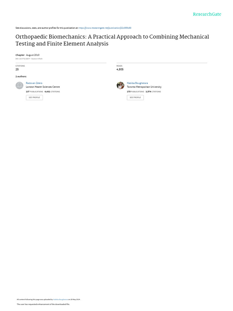 Orthopaedic Biomechanics | PDF | Biomechanics | Stress (Mechanics)