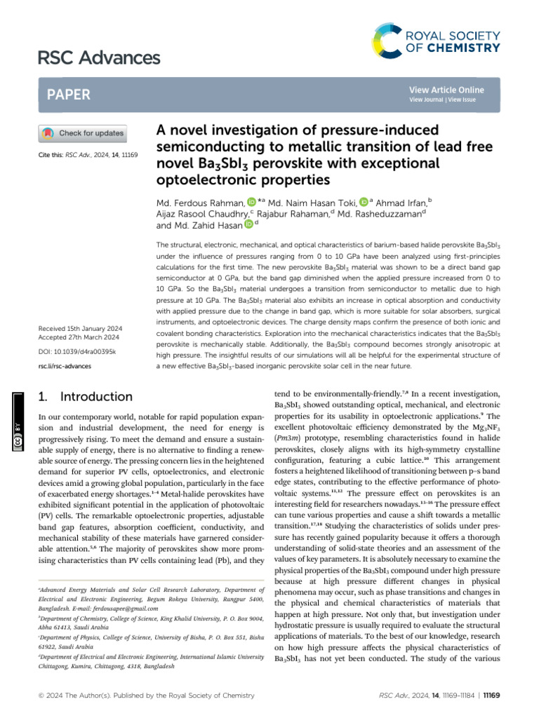 Reference Paper 1 | PDF | Band Gap | Electronic Band Structure