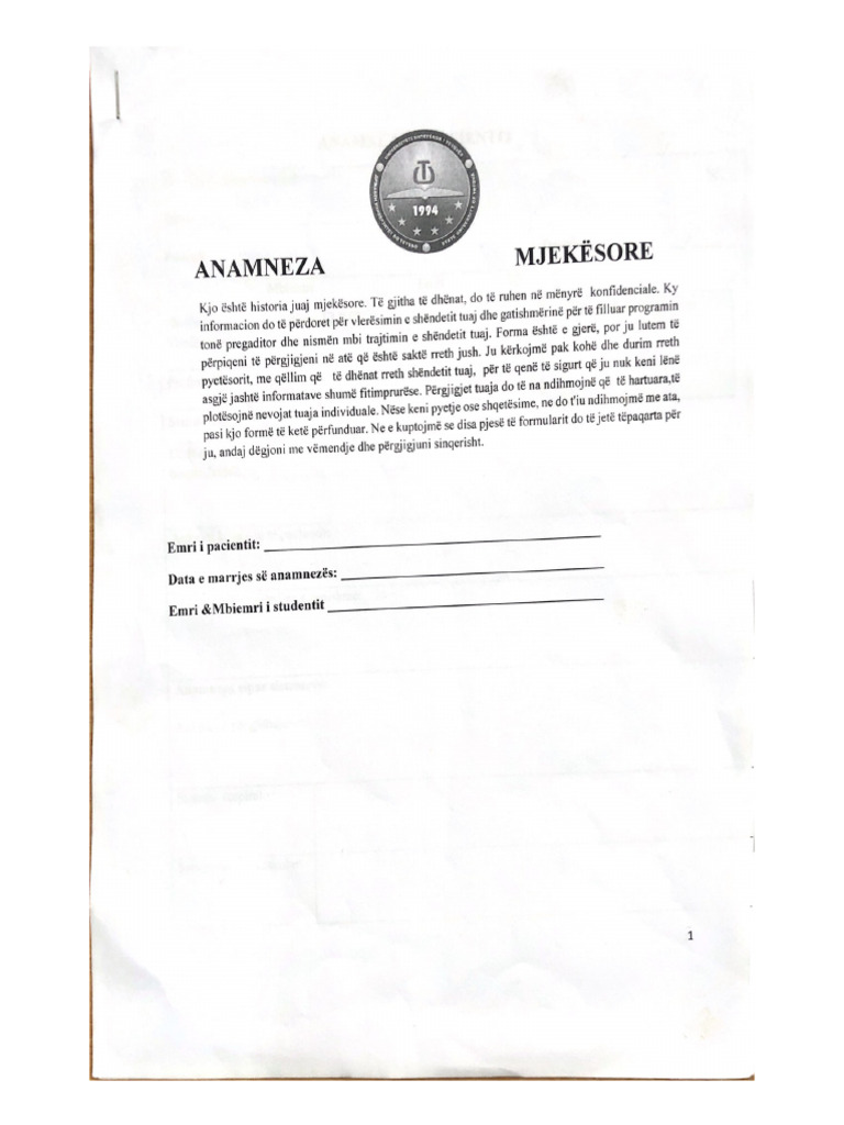 Anamneza | PDF
