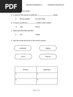 Grade 1 - Computer - CH 4 - Revision Worksheet | PDF