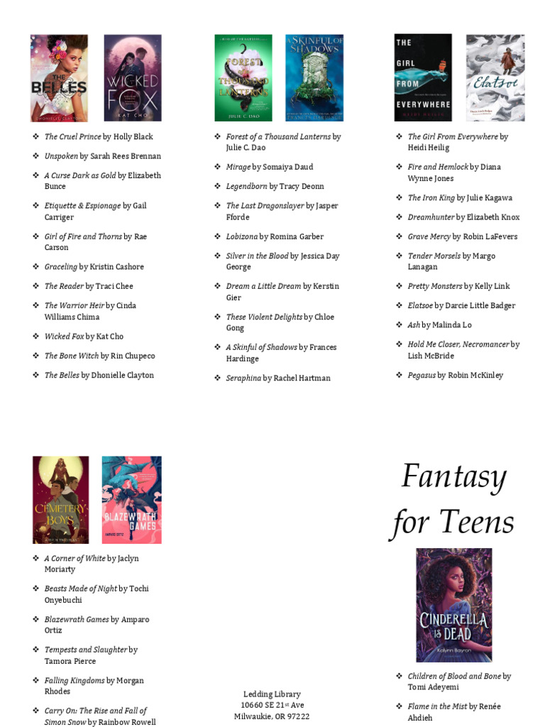 Ya Fantasy | PDF | American Speculative Fiction Writers | American ...