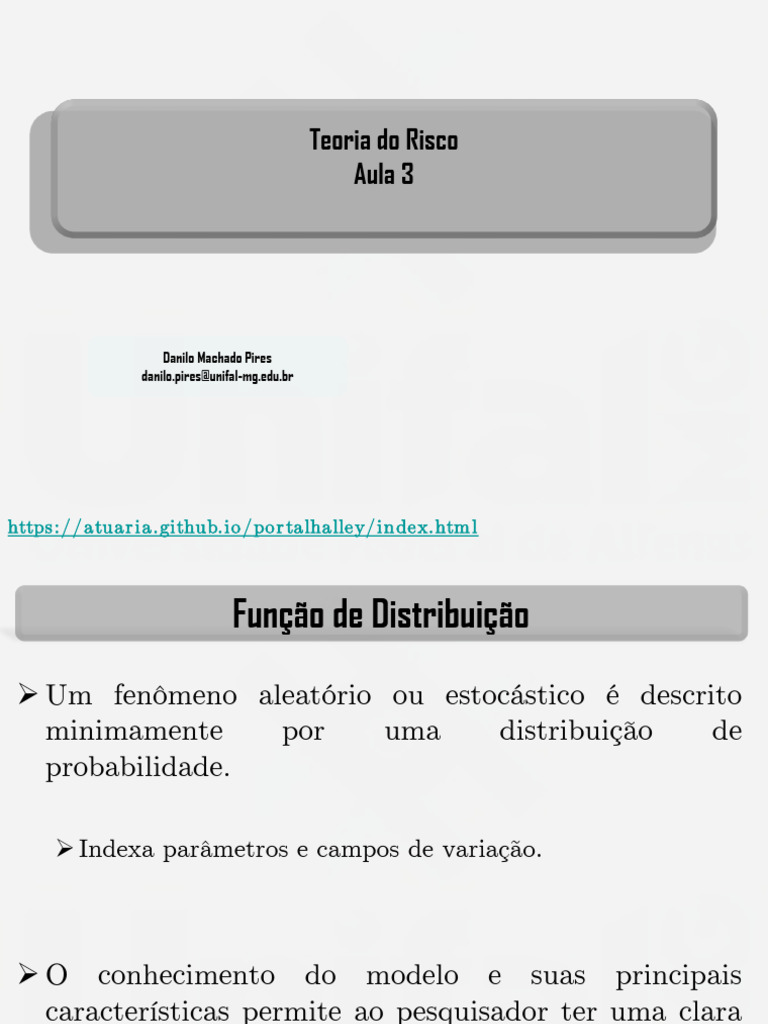 aula 3 - Funcoes de Distribuicao | PDF | Distribuição de probabilidade ...