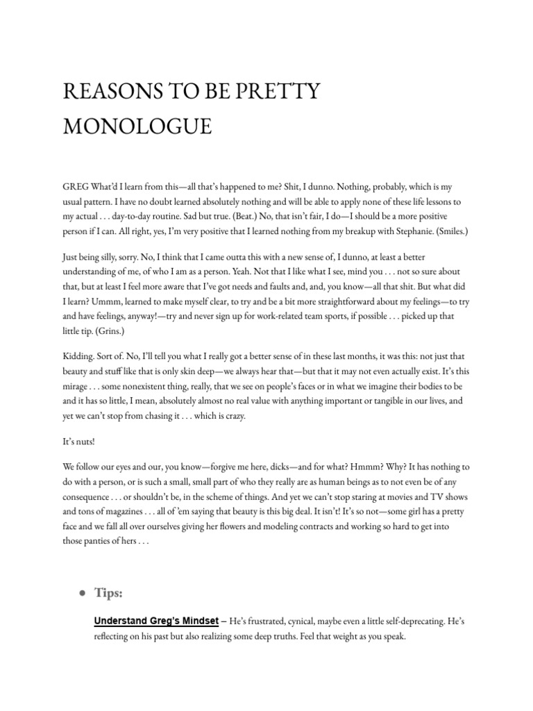 Greg's Reflection on Beauty's Illusion | PDF