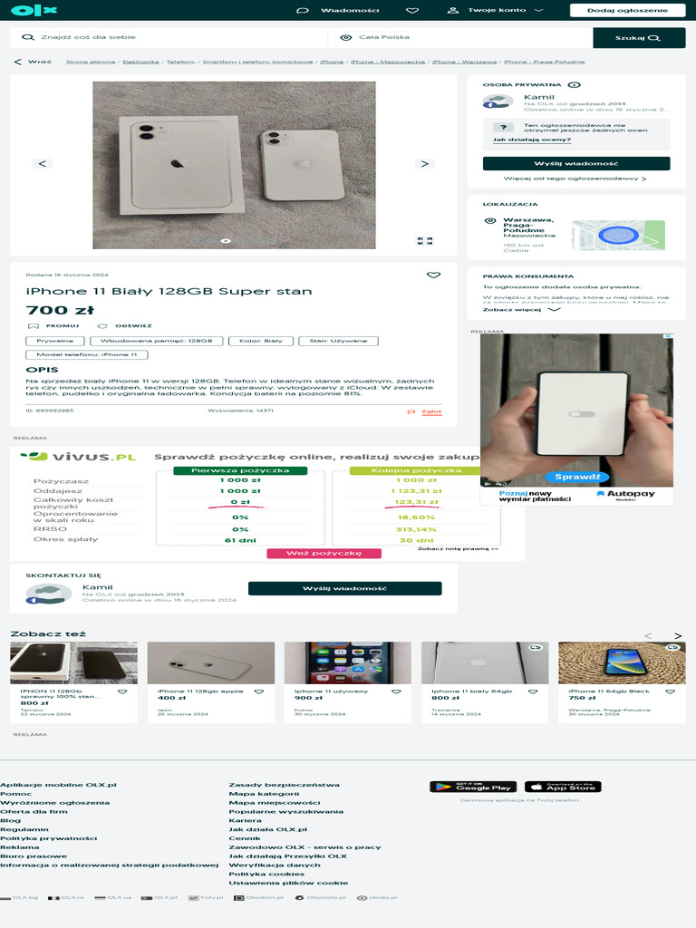 iPhone 11 Biały 128GB Super Stan Warszawa Praga-Południe • OLX.pl 2 | PDF