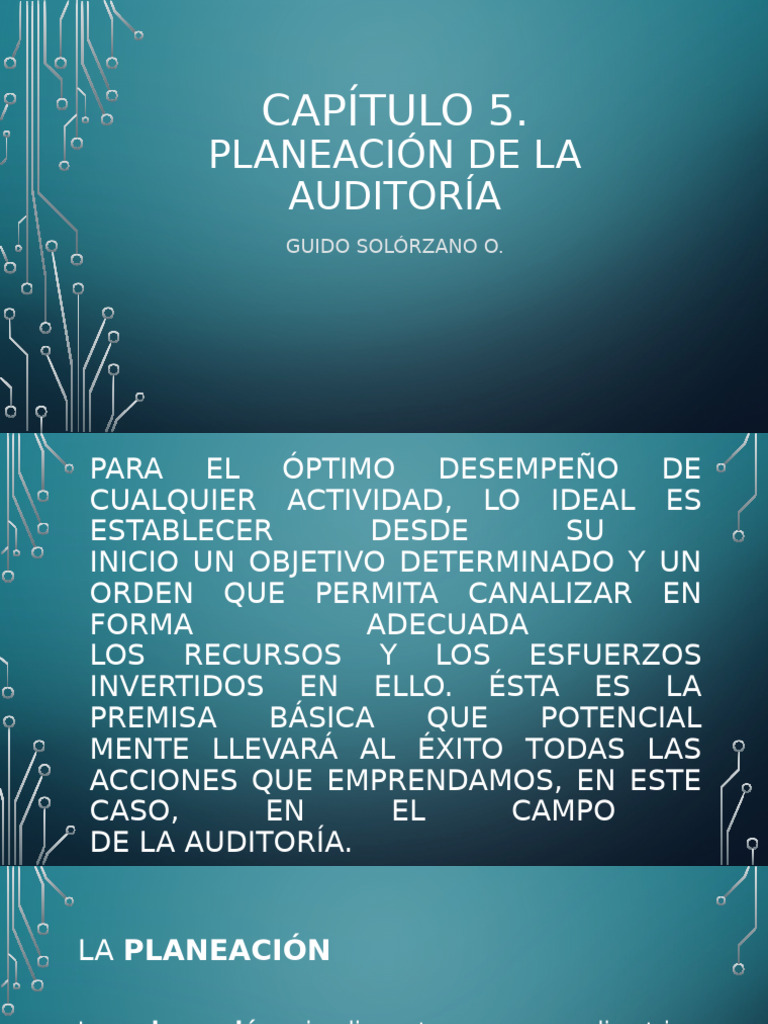 Capítulo 5 Planeacion de La Auditoria | PDF | Planificación | Auditoría