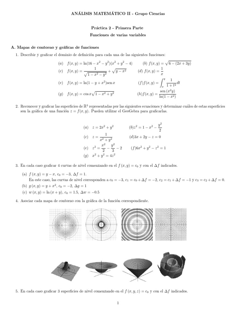 AN Alisis Matem ATICO II - Grupo Ciencias 2022 PR Actica 2 - Primera Parte Funciones de Varias ...