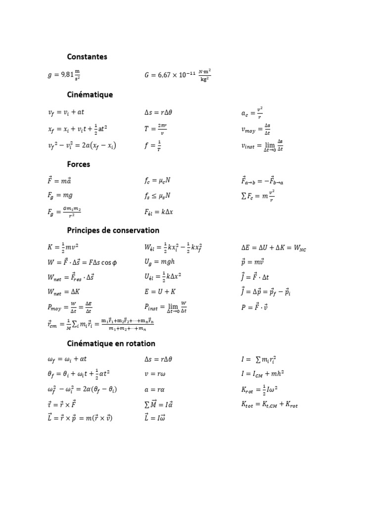 Feuille de Formule | PDF