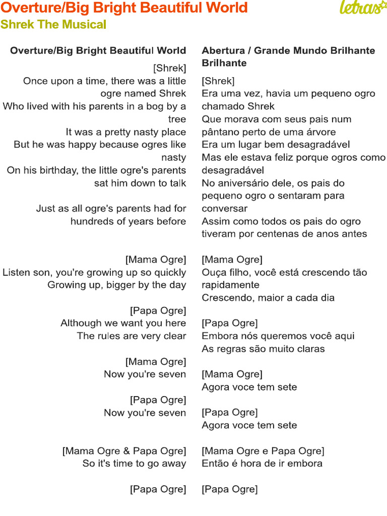 Overture Big Bright Beautiful World | PDF