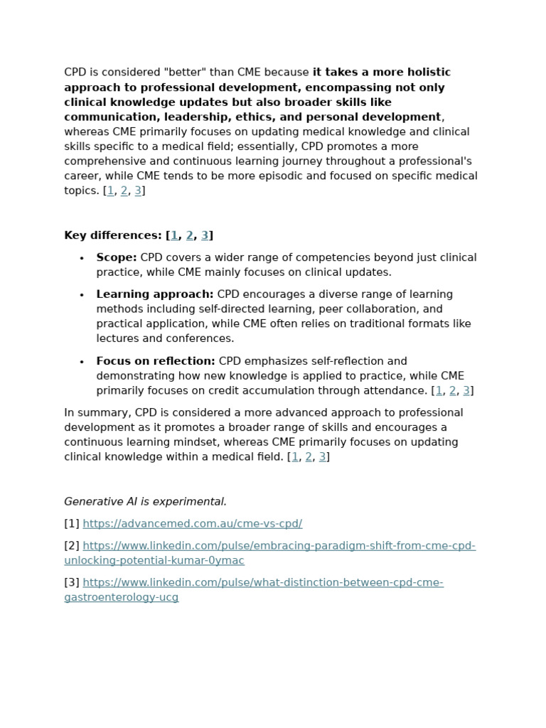 CPD vs CME: A Comprehensive Overview | PDF