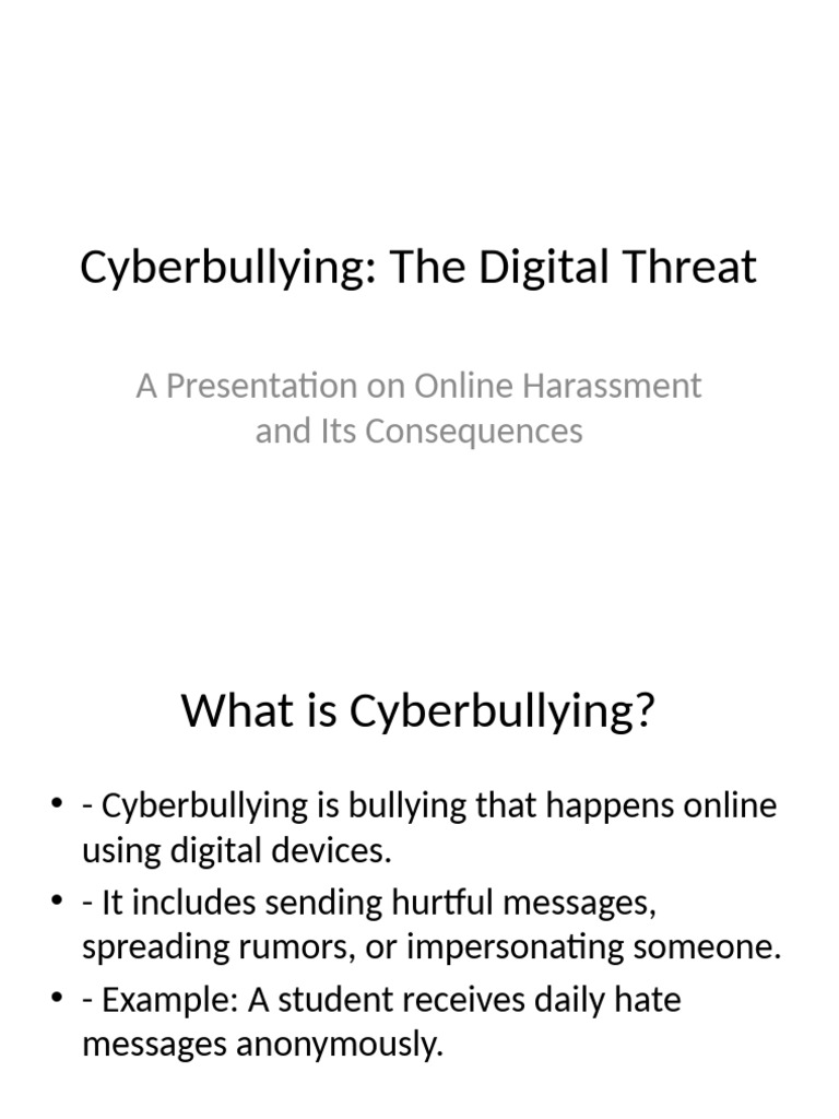 Cyberbullying Presentation | PDF