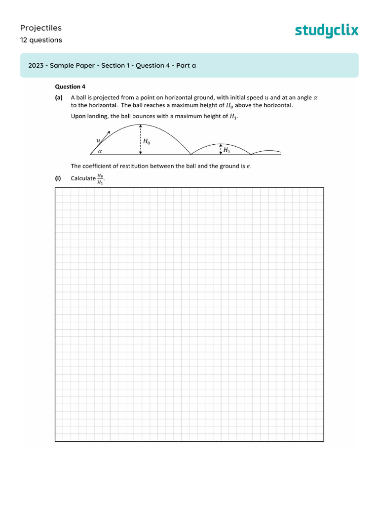 Projectile Motion Exam Questions | PDF