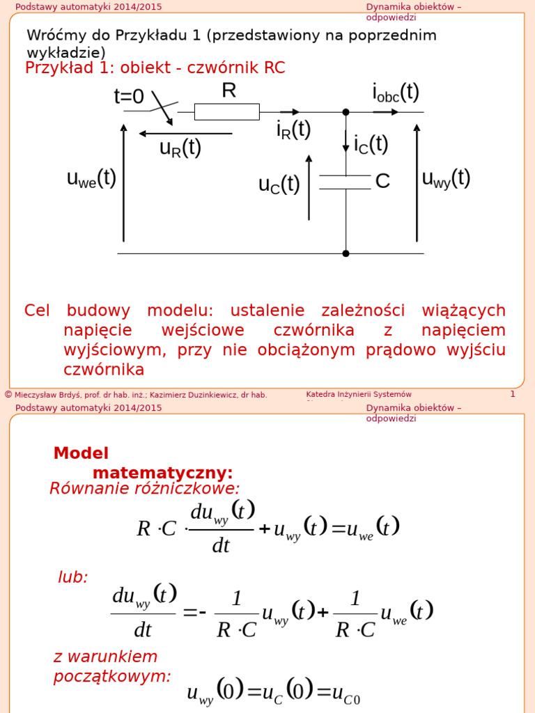 W03 PA 2014 2015 Dynamika Obiektow-Odpowiedzi | PDF