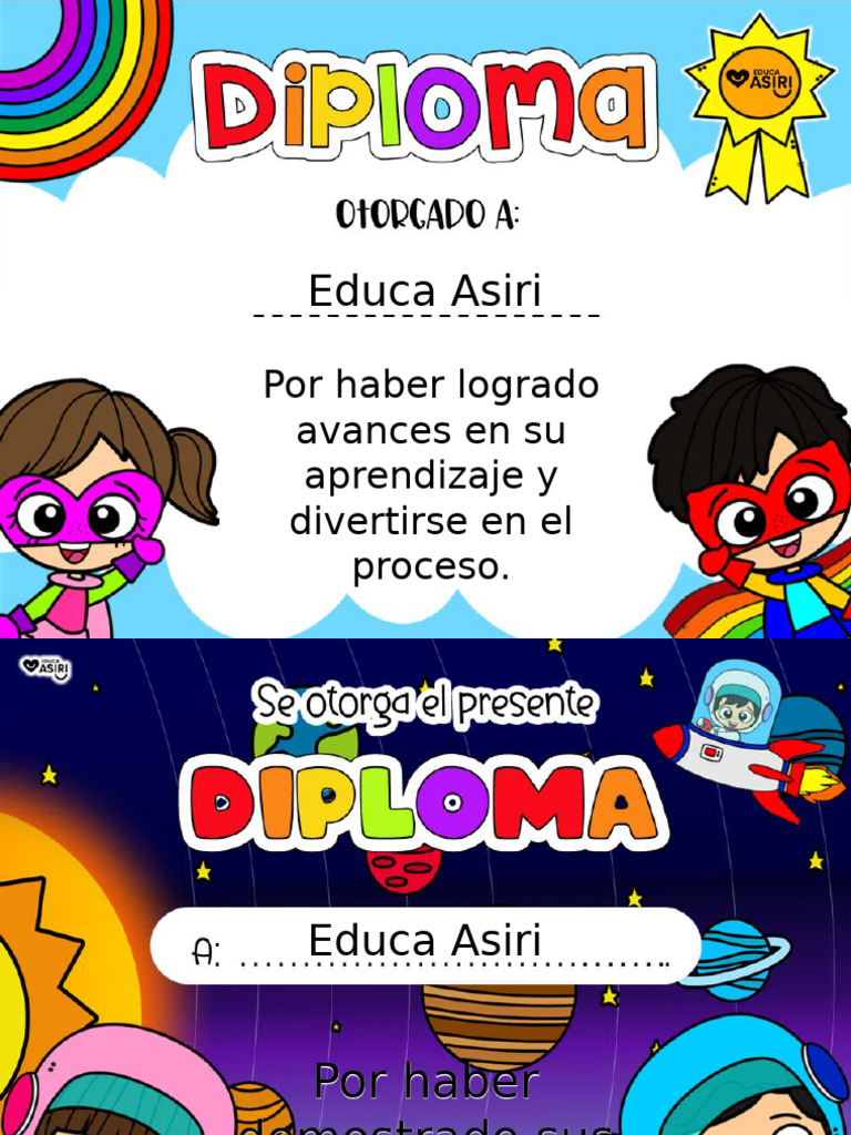 Diplomas Día Del Logro Editable | PDF