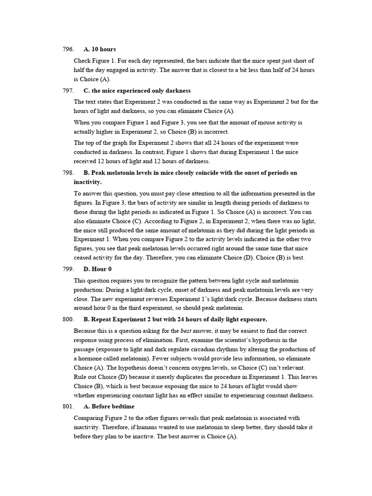 ACT Science Test 1 Answer Explanations | PDF | Adenosine Triphosphate
