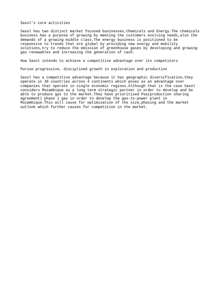 Sasol Chapter 2 | PDF