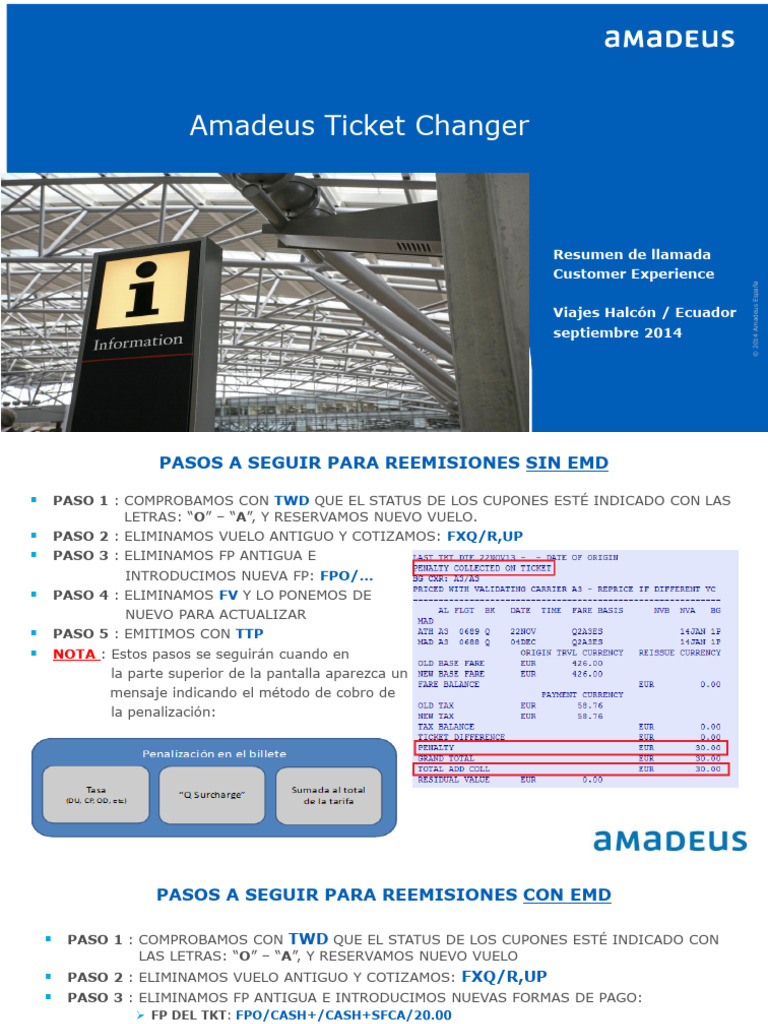 Guía de Reemisiones en Amadeus ATC | PDF