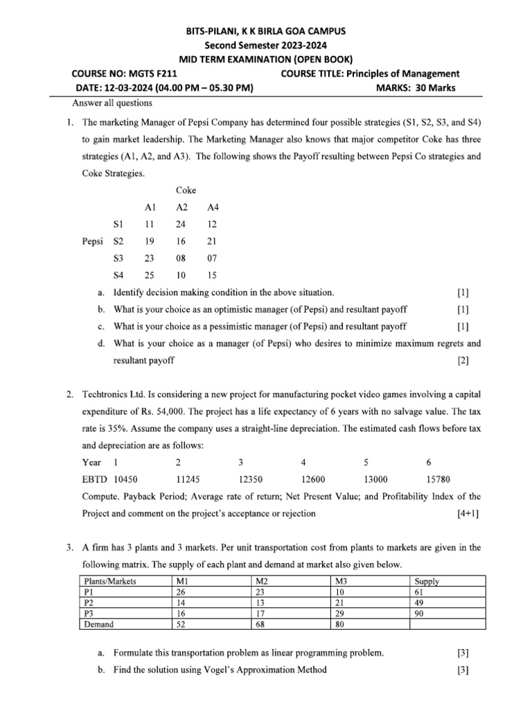 MGTS F211 - Mids - Q | PDF