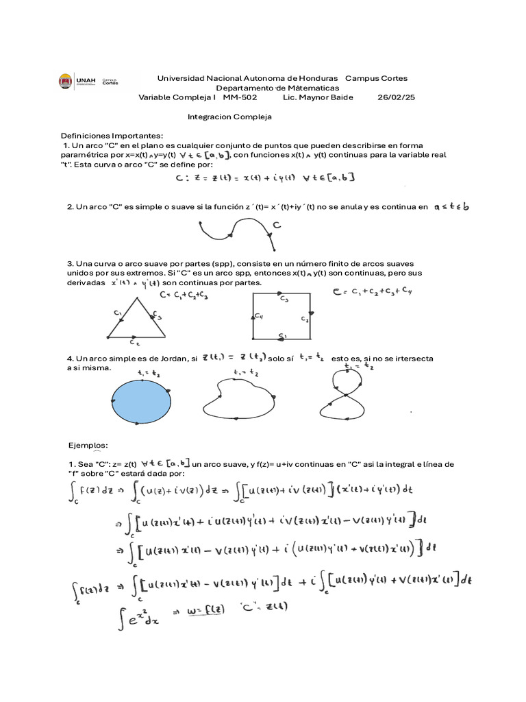 Definiciones de Integración Compleja | PDF
