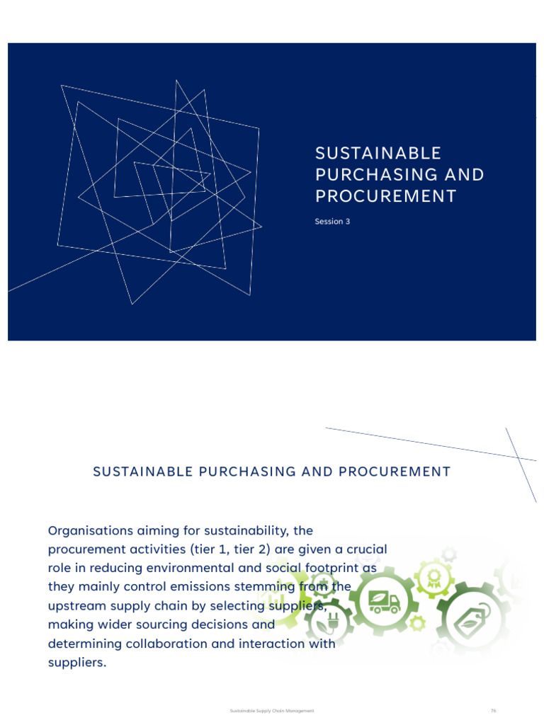 Session 3 - Sustainable Purchasing and Procurement | PDF | Sustainability | Supply Chain